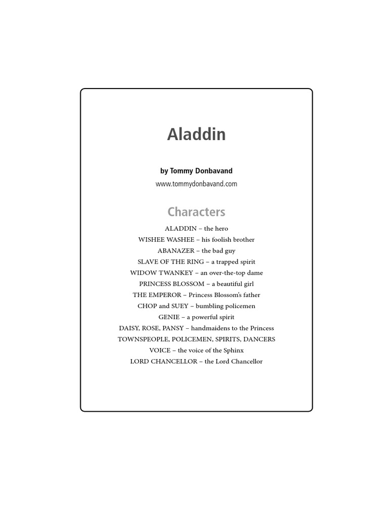 Aladdin Script | PDF