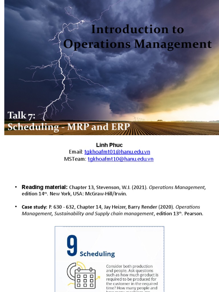 Talk 07. Scheduling - MRP & ERP | PDF | Information Technology | Computing