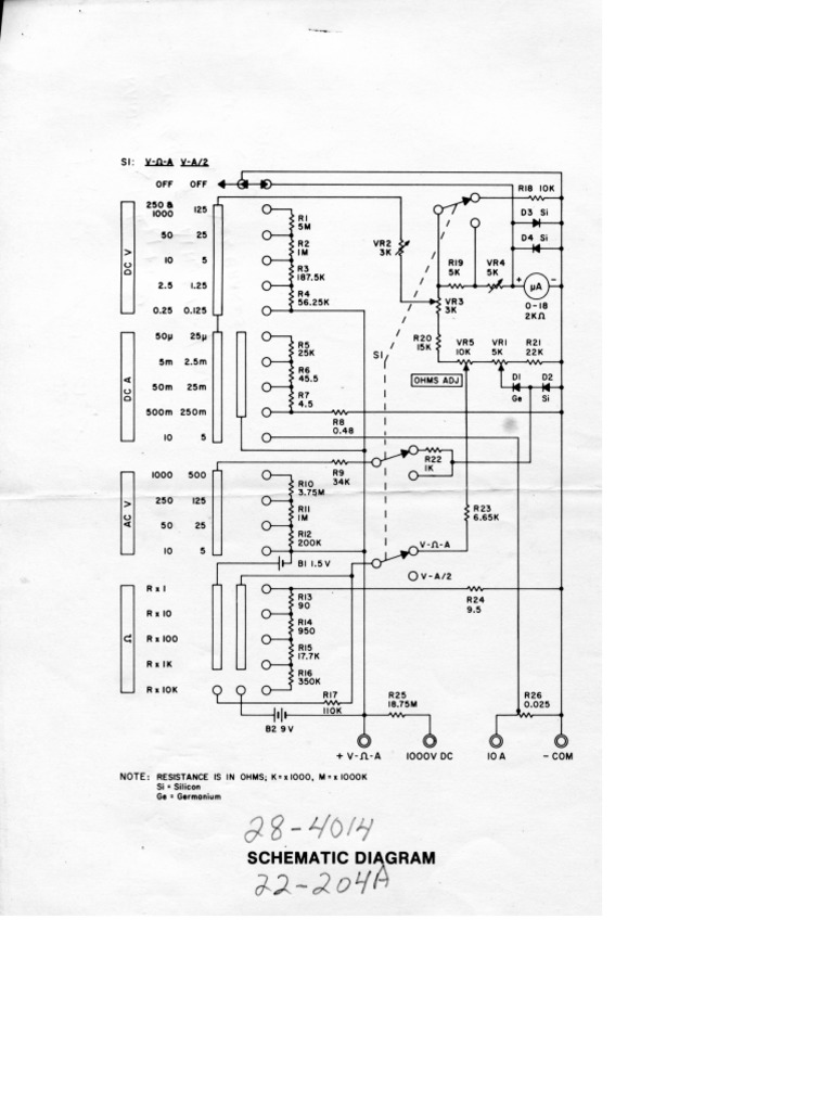 Archer (Micronta) 28-4014 meter schematic002 | PDF