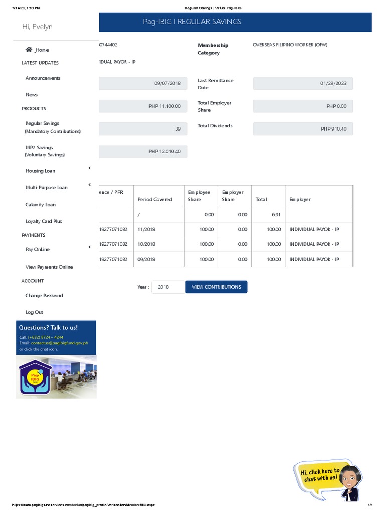 Pag-IBIG Regular Savings Statement | PDF | Payments | Service Industries