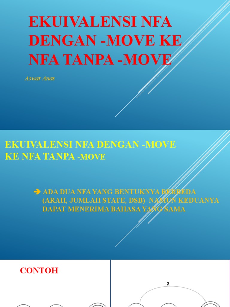 Ekuivalensi NFA Dengan E Mode Ke NFA Tanpa E Move | PDF