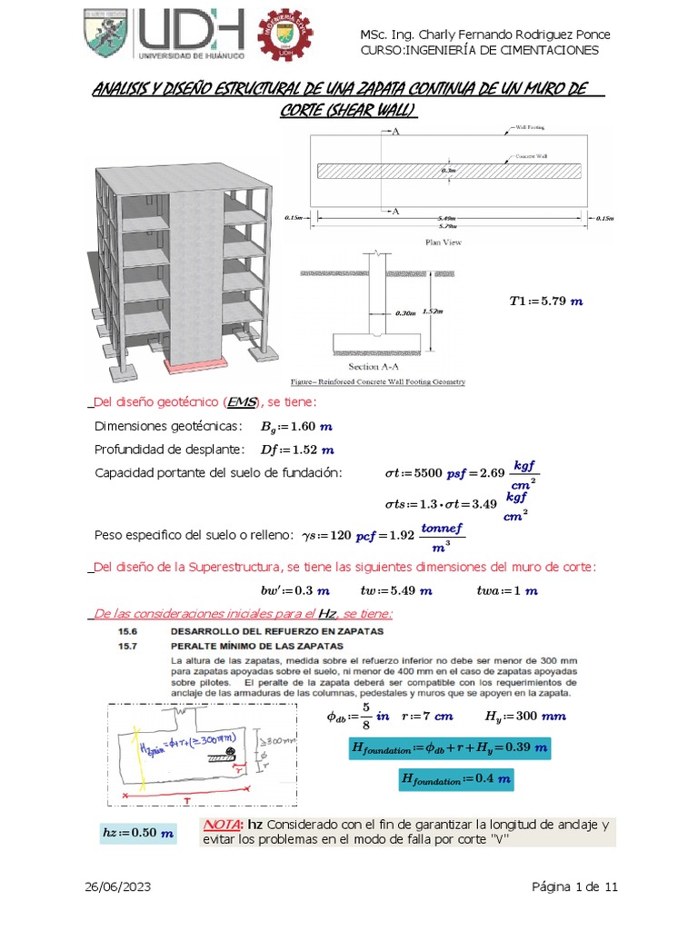 06.1 Analisis y Diseño de Zapata Continua C.A Concentrica | PDF | Ingeniería estructural ...