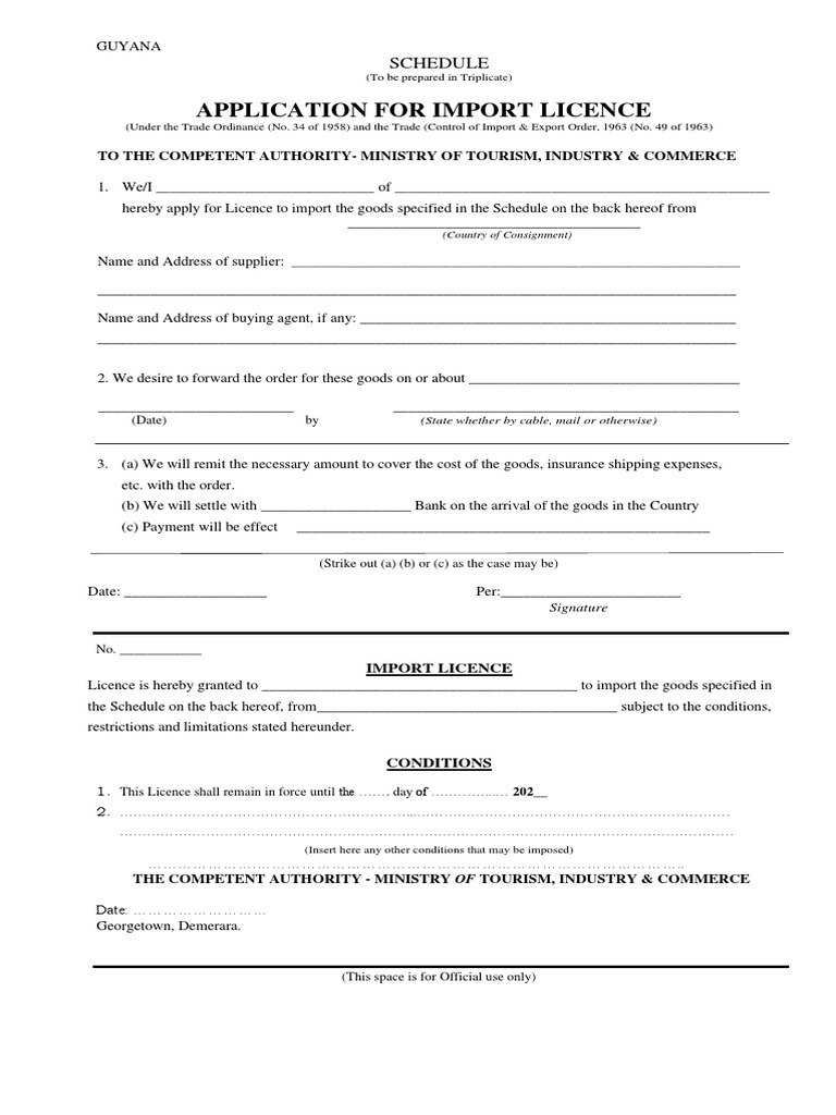 Application Form for Import License 3 | PDF | Money | Private Sector