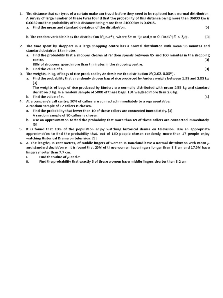 Review Normal Distribution | PDF | Normal Distribution | Probability