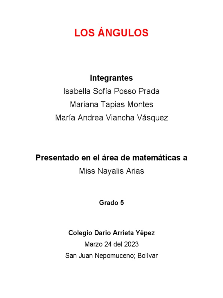 LOS ÁNGULOS | PDF | Ángulo | Matemática Elemental