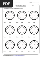 Telling Time Analog Digital Half Hour PDF | PDF