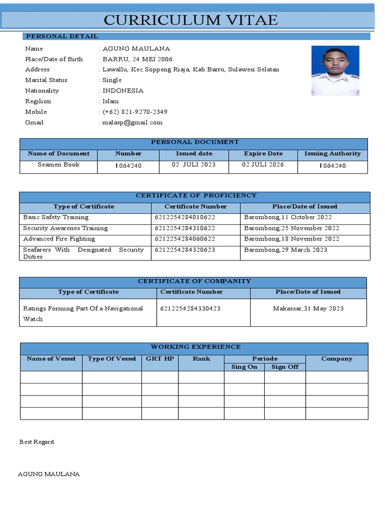 Cv Agung Maulana (1) | PDF