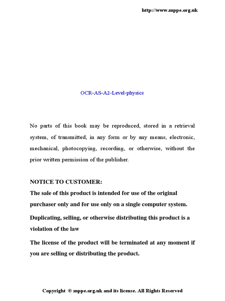 OCR A Level Physics Sample Pages | PDF | Velocity | Acceleration