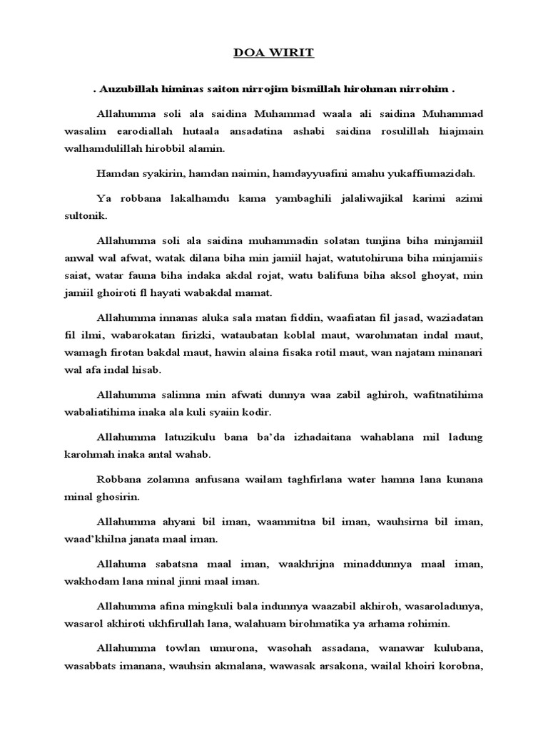Doa Wirit | Download Free PDF | Islamic Belief And Doctrine | Semitic ...