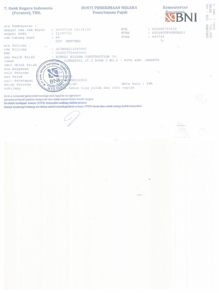 NTPN PPH 23 Bulan Juni 2023 | PDF