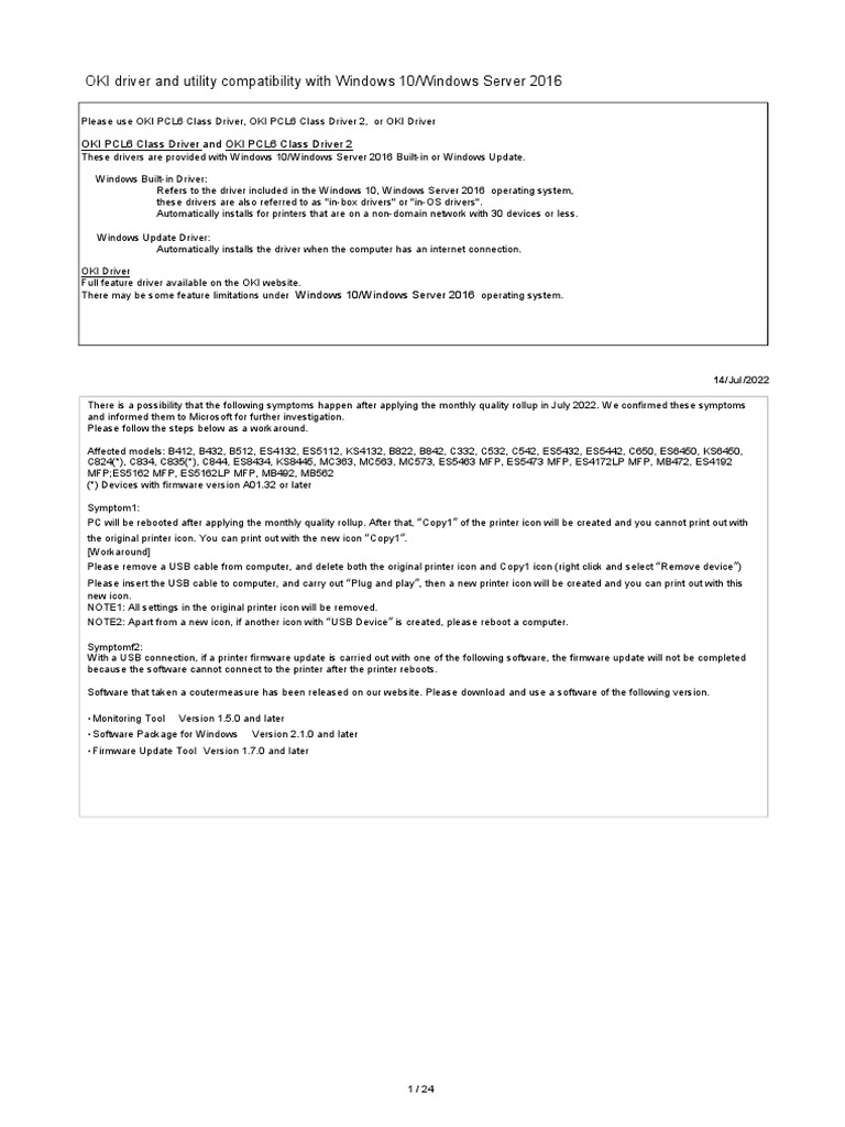 OKI Driver Compatibility with Windows 10 | PDF | Microsoft Windows ...