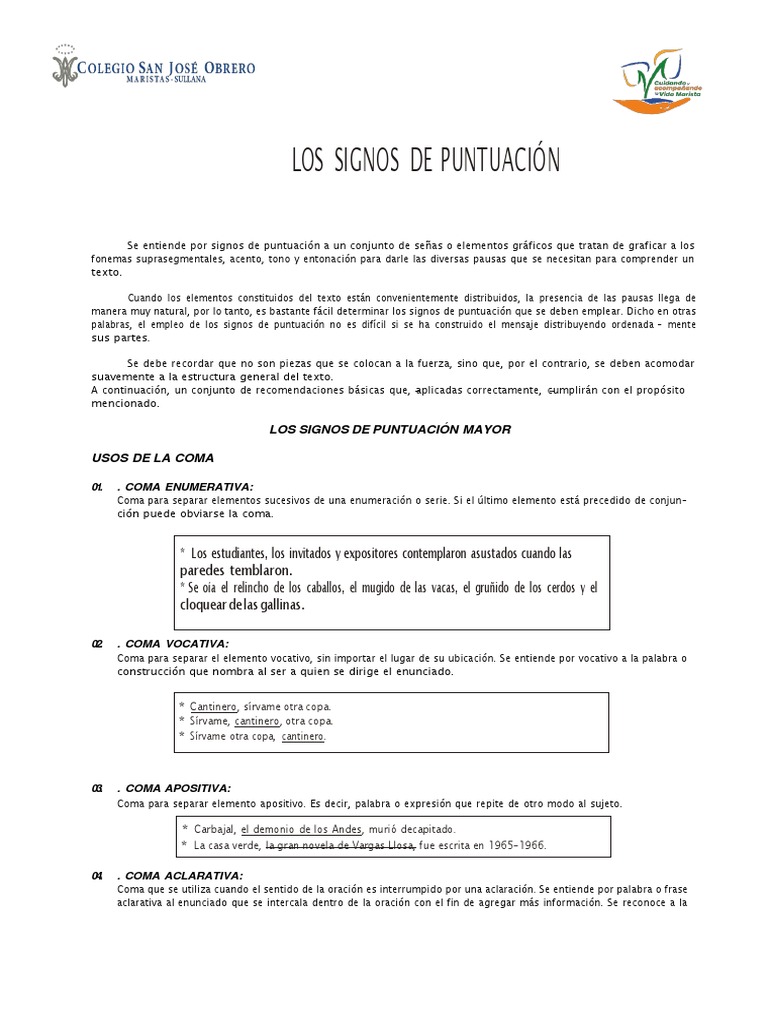Ejercicios de Puntuación para Niños | PDF | Oración (Lingüística ...