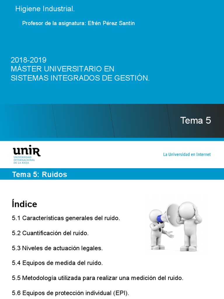 SIG - Higiene - Industrial - Tema - 5 - RUIDO | PDF | ruido | Sonido
