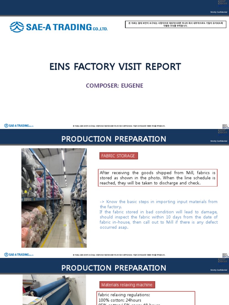 Eins Fty Visit Report - Eugene | PDF | Textiles | Secondary Sector Of ...