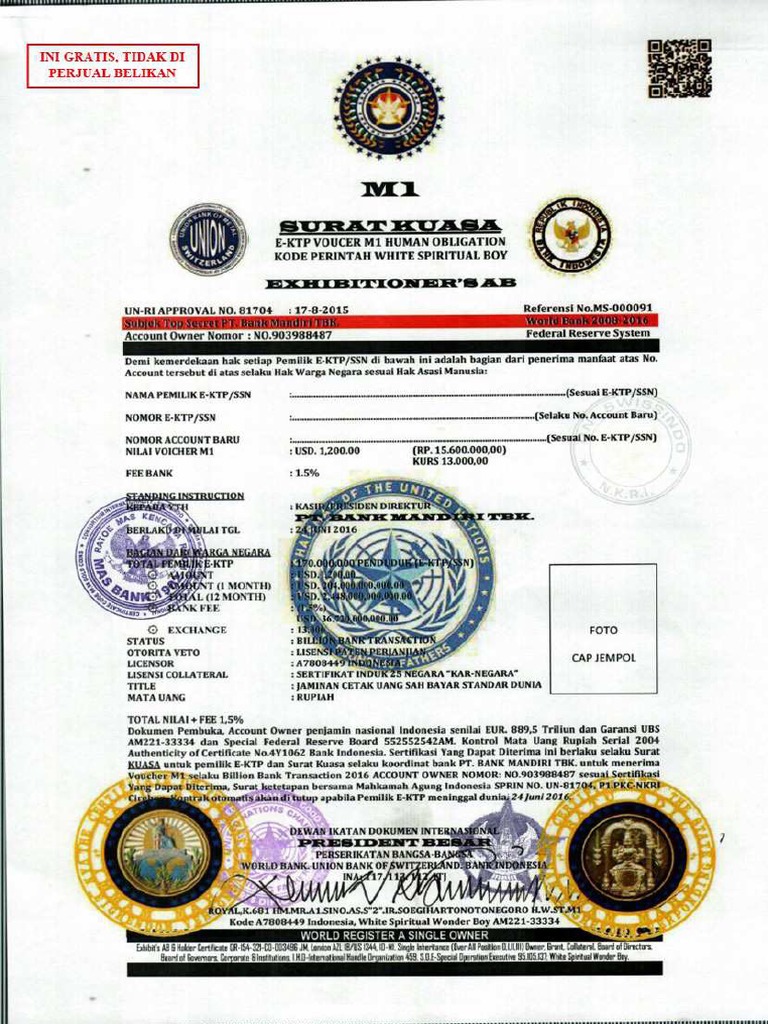 M1 Voucher Indonesian With English Translation | PDF