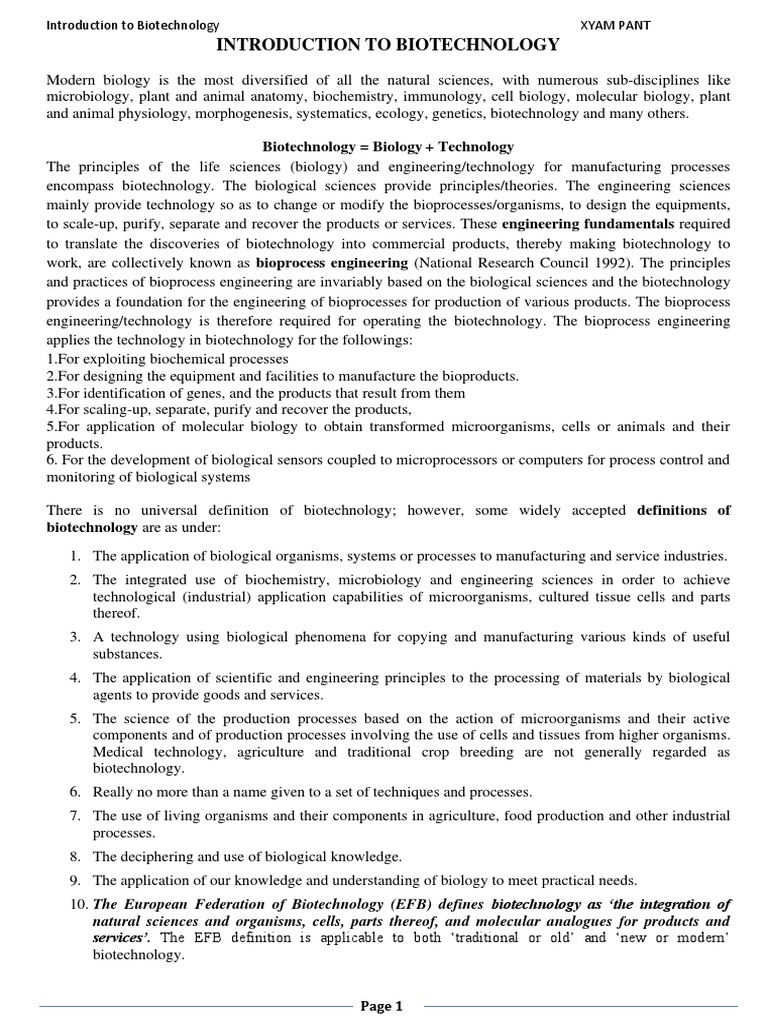 Introduction To Biotechnology | PDF | Biotechnology | Genetically ...