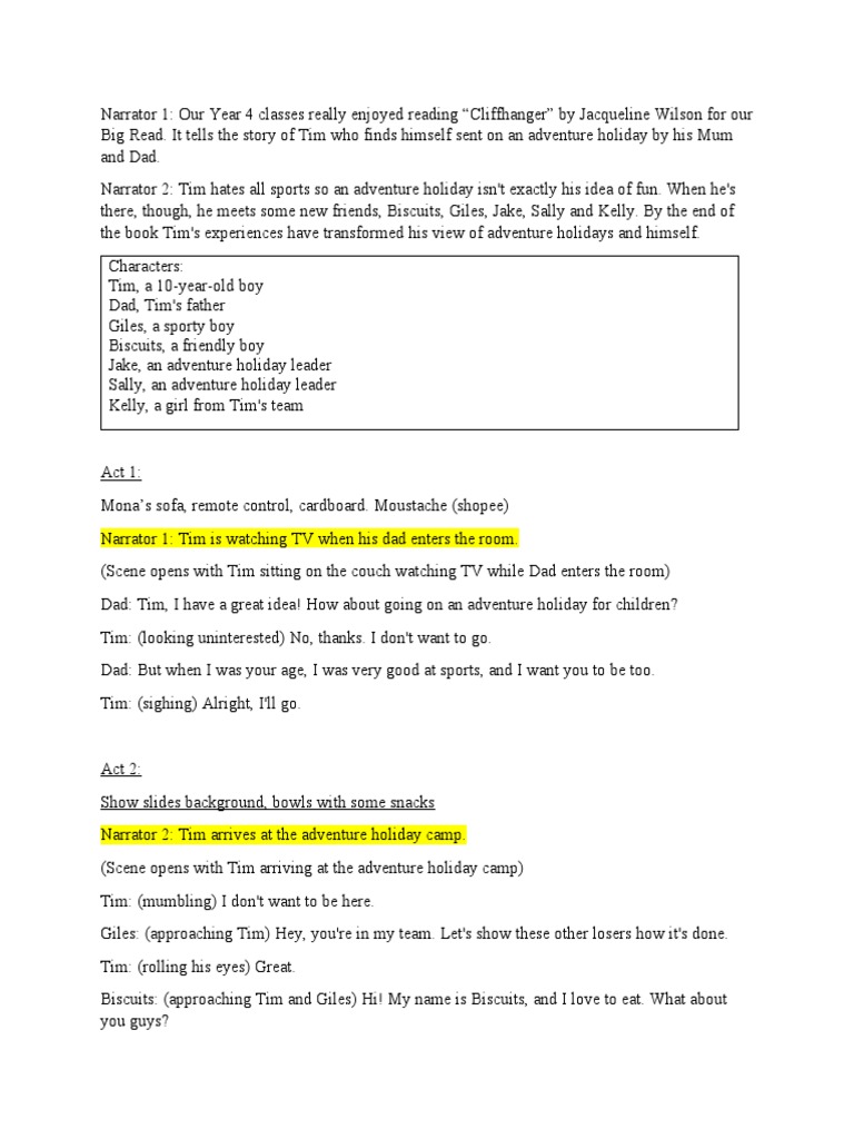 Cliffhanger Script | PDF