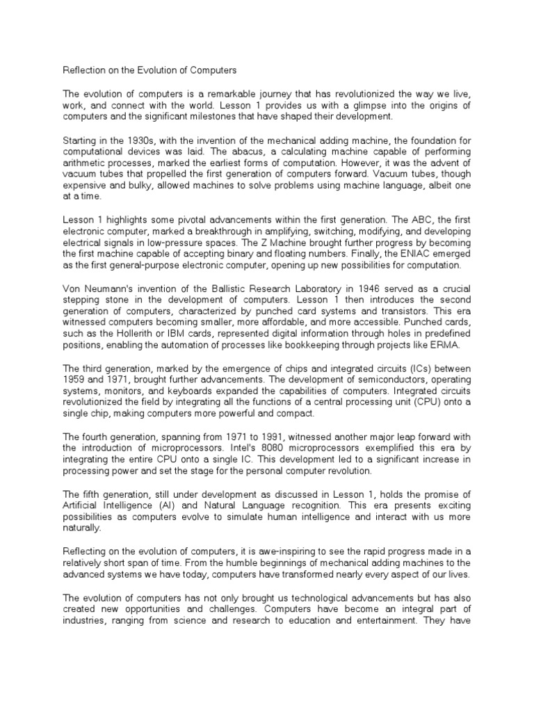 Reflection Paper | PDF | Computer Data Storage | Random Access Memory