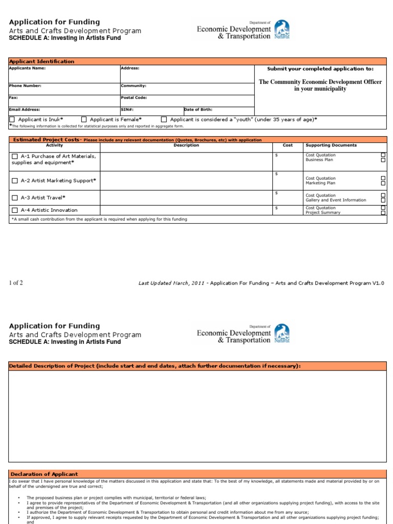 2011 ArtsCraftsApplcForm | PDF | Economic Development | Business Plan
