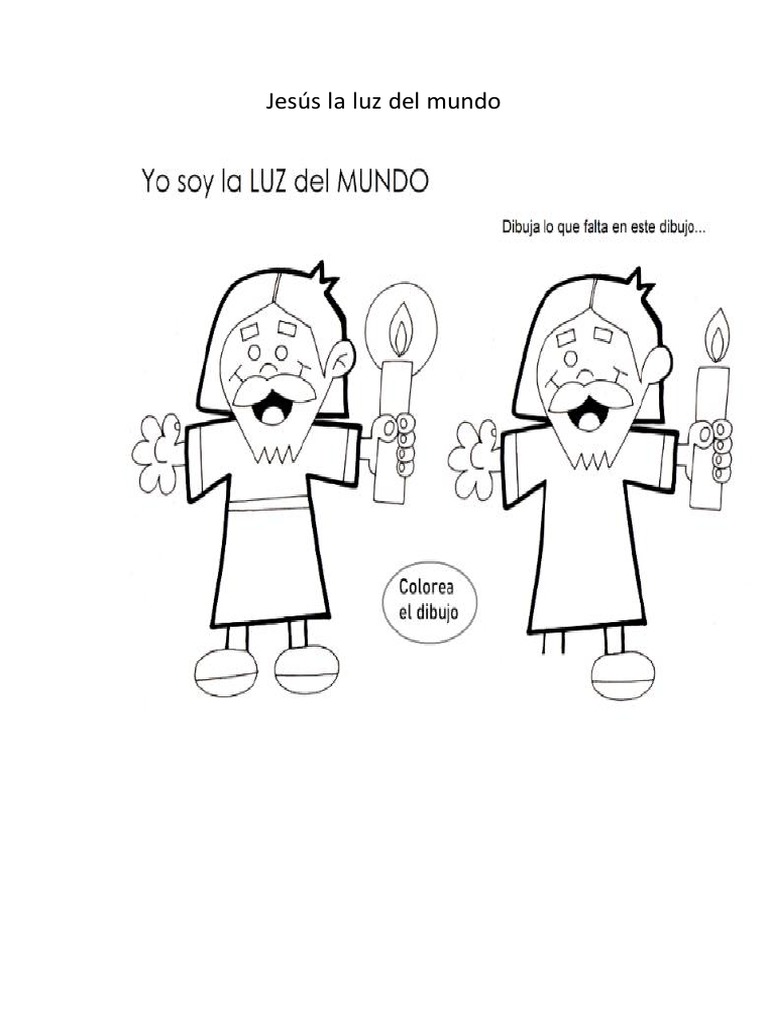 Jesús La Luz Del Mundo Colorear | PDF