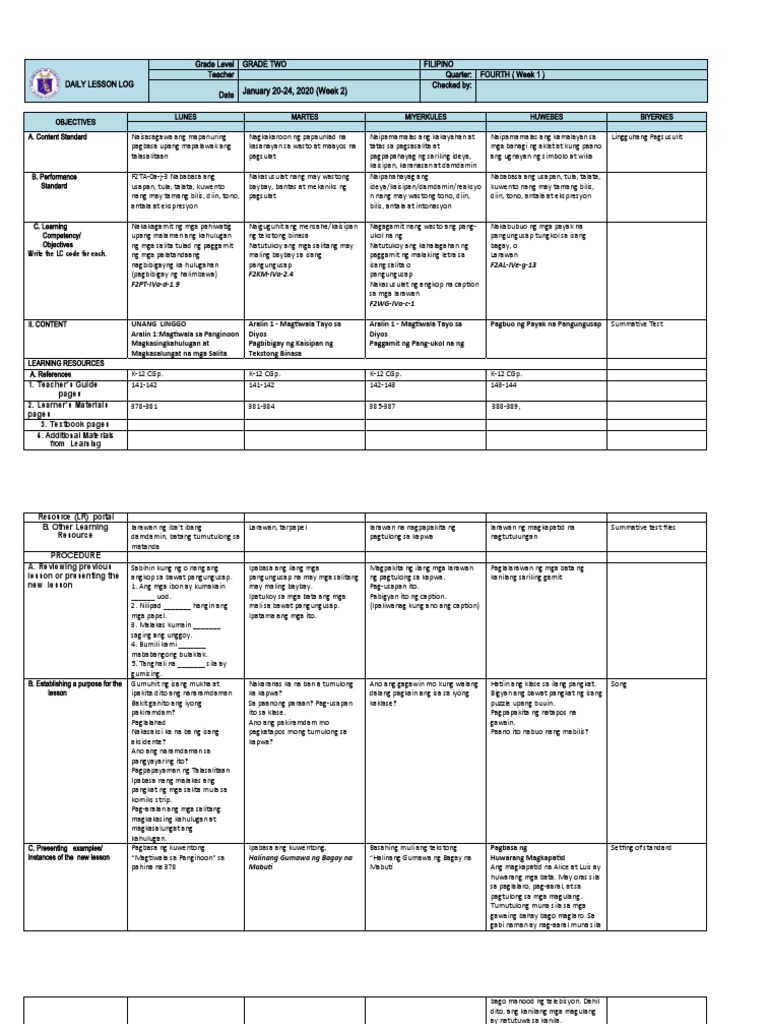 Filipino 2 q4 Week 2 | PDF