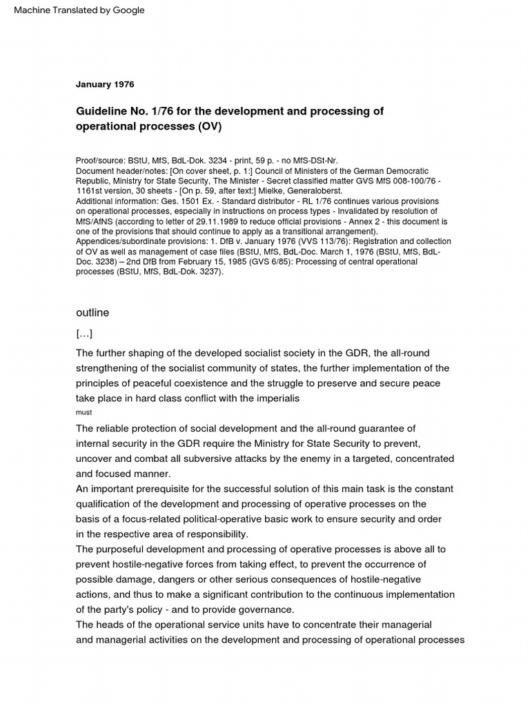 Operational Processes Development Guidelines | PDF | Information | Stasi