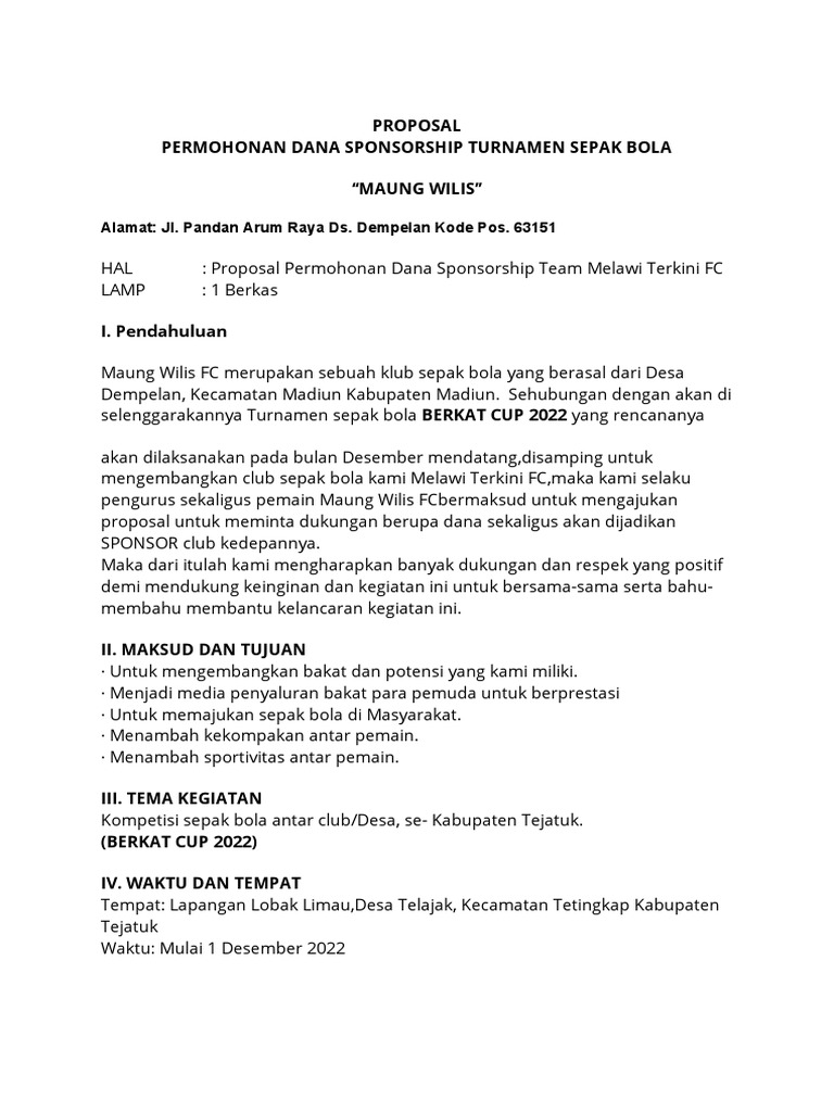 PROPOSAL | PDF | Olahraga & Rekreasi