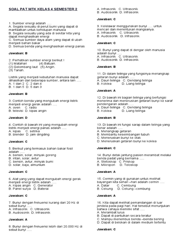 Soal Ipa Kelas 4 | PDF