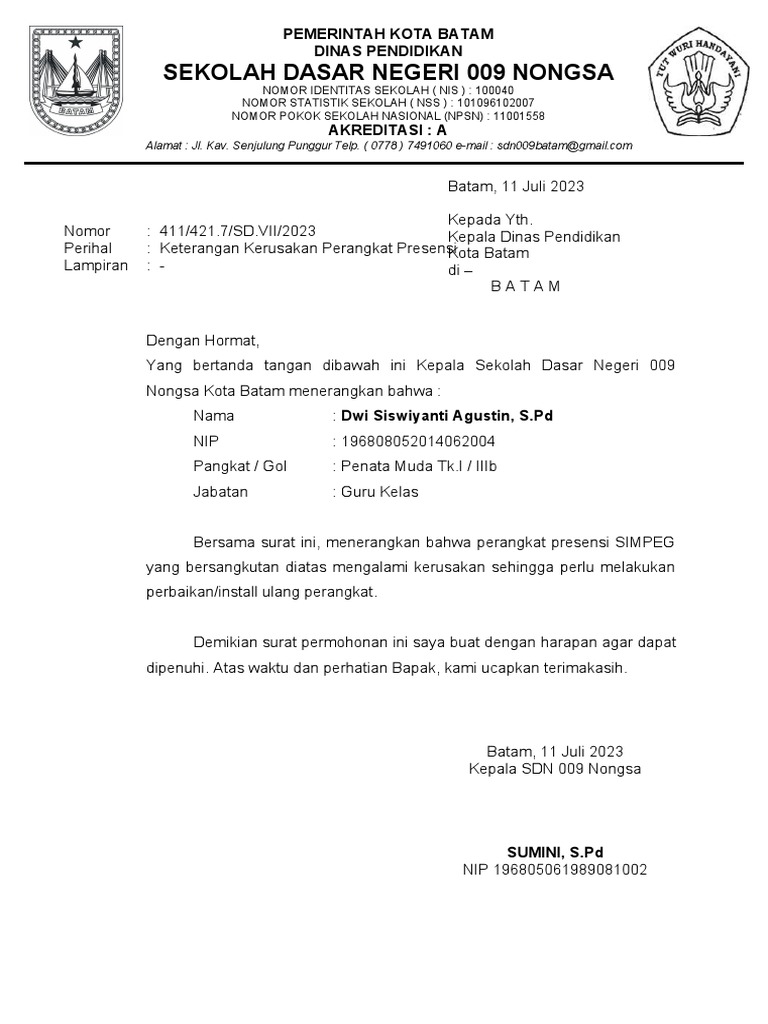 Permohonan Simpeg | PDF