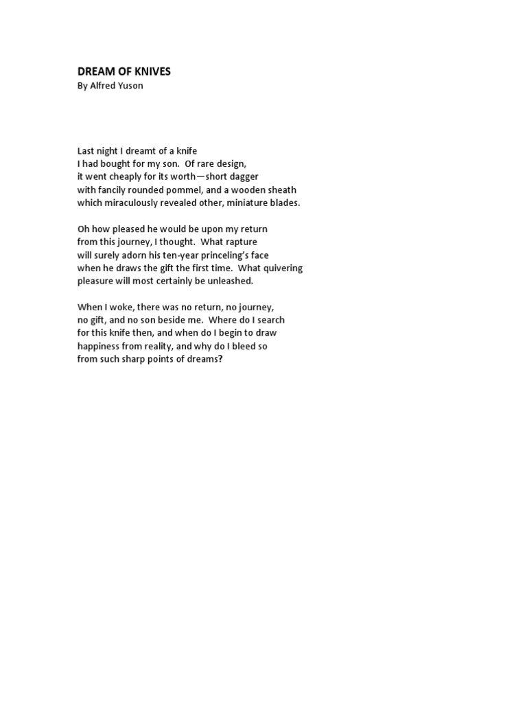 Dream of Knives: A Father's Longing | PDF | Poetry