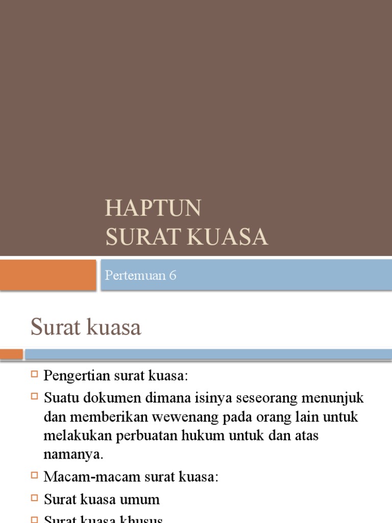 Jenis dan Fungsi Surat Kuasa Hukum | PDF
