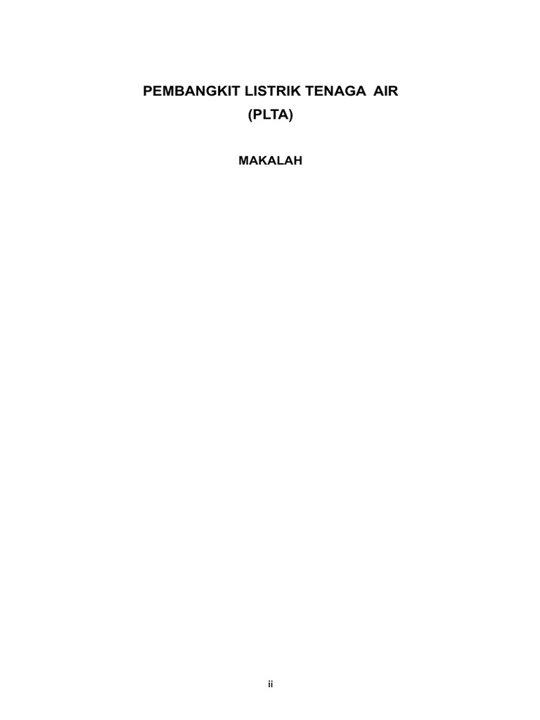 Makalah PLTA | PDF | Sains & Matematika