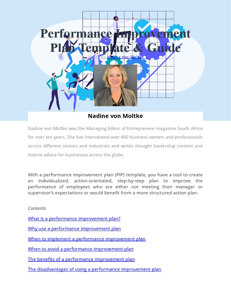 Performance Improvement Plan Template & Guide | PDF | Goal | Employment