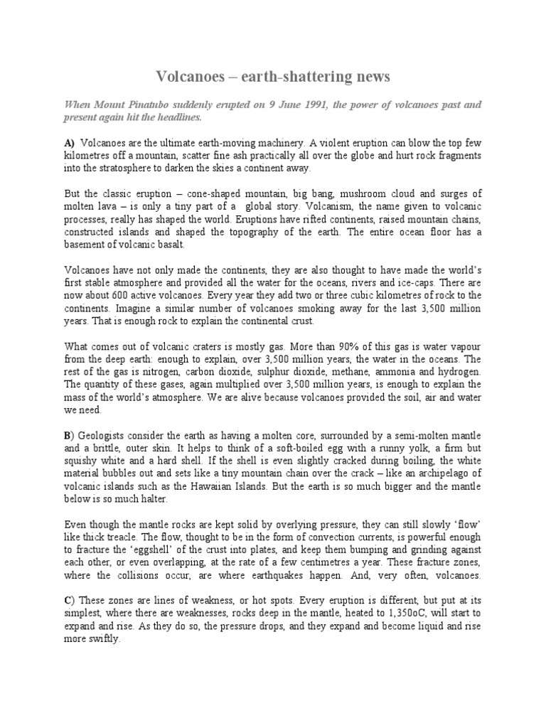 Sem. 3 Academic Reading | PDF | Volcano | Anthropology