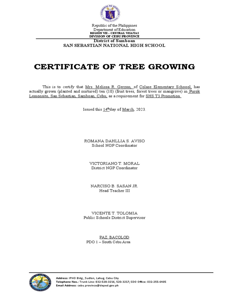 Certificate-Format-2022-vic | PDF | Botany | Plants