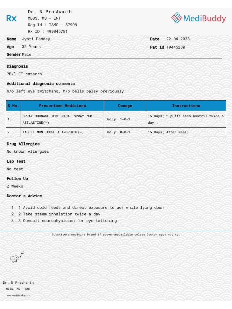 Medibuddy-PATPatientid 2023 04 23 16 03 20 093 | PDF