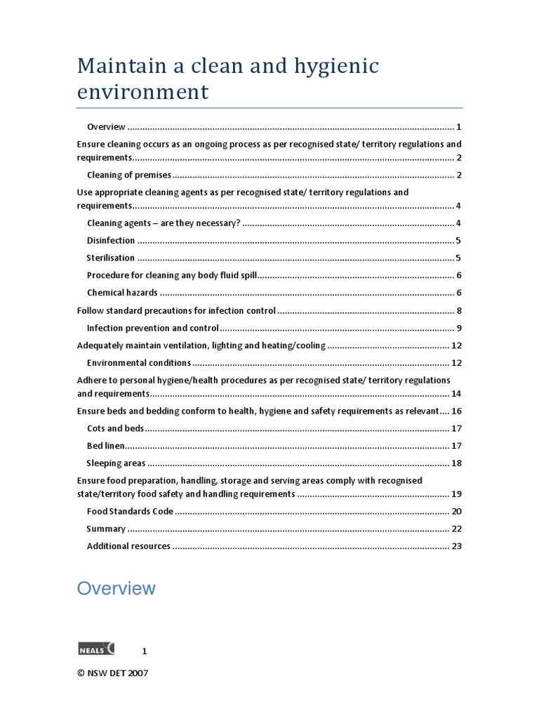 Caregiving 9 - Maintain A Clean and Hygienic Environment | PDF ...