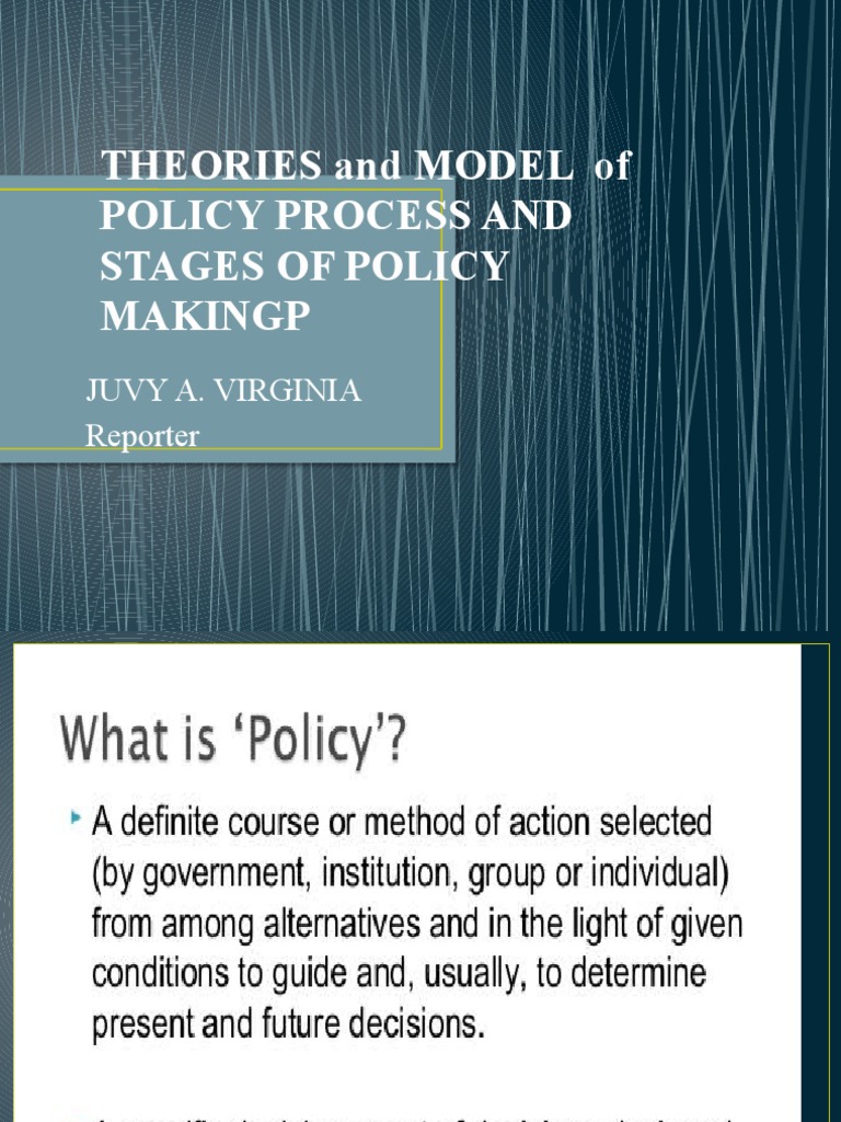 Theories and Model of Public Policy Stages in Policy Making | Download ...