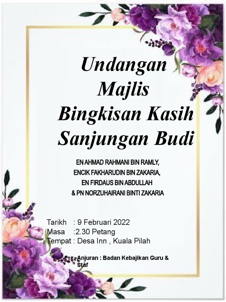 Kad Jemputan Majlis Perpisahan | PDF