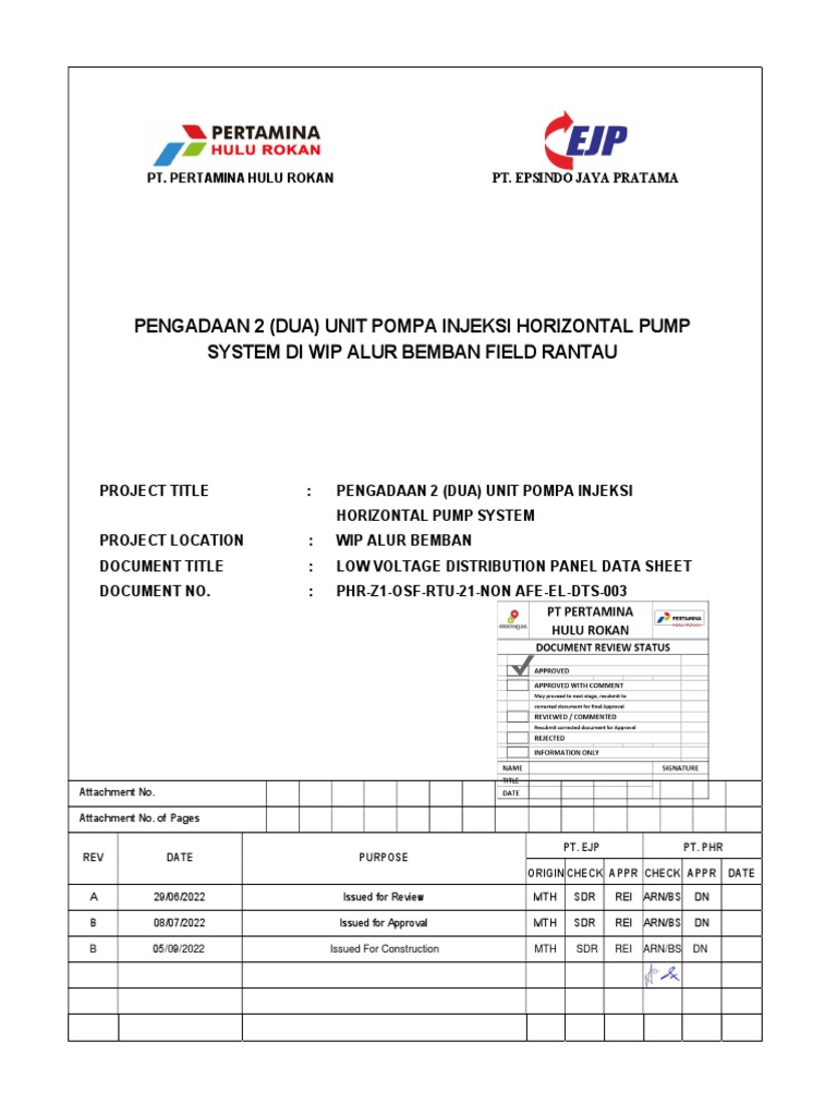 Low Voltage Distribution Panel Data Sheet (IFC) (Approved) | PDF ...