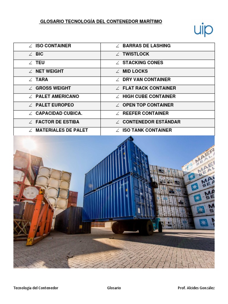 Glosario Tecnología Del Contenedor Marítimo | PDF