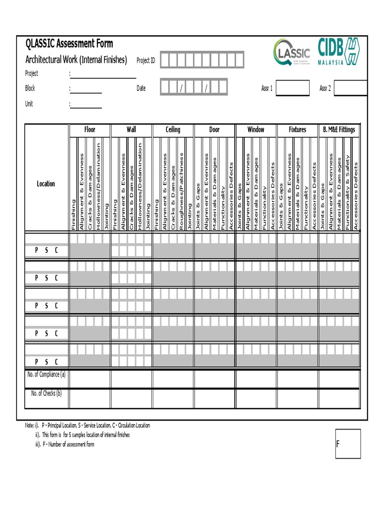Internal Finishes Form | PDF | Building Engineering | Buildings And ...