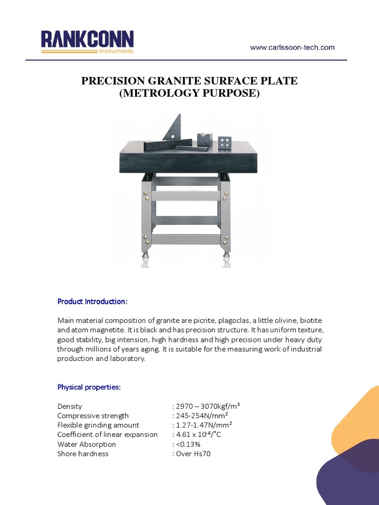 RANKCONN - Precision Granite Surface Plate | PDF