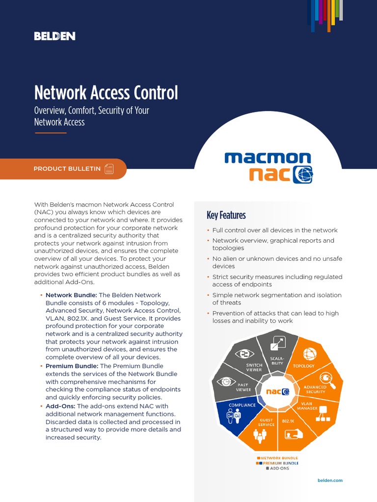 Network Access Control Belden Macmon NAC 2022 05 Pb300 en Lo | PDF | Computer Network | Security
