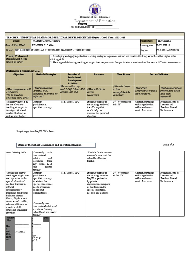 IPPD | PDF | Teachers | Learning