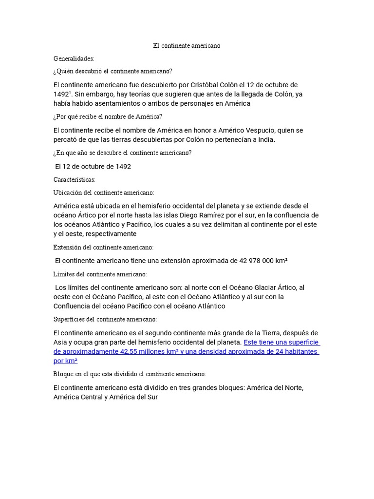 El Continente Americano | PDF | Ecuador | Américas
