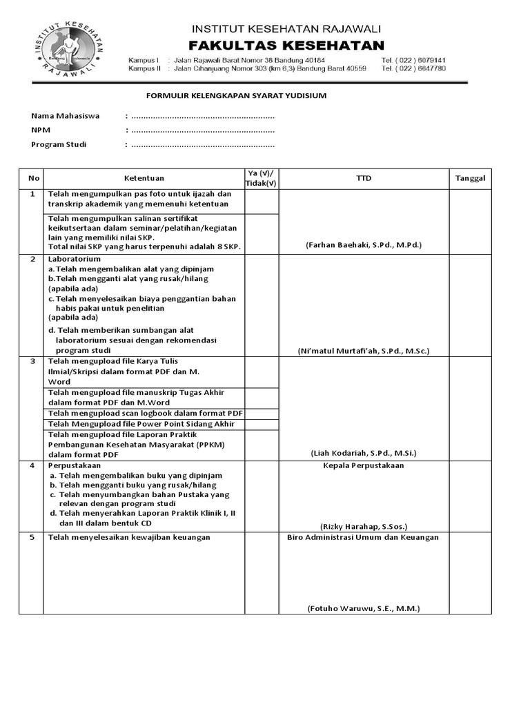 Syarat Yudisium Pdf
