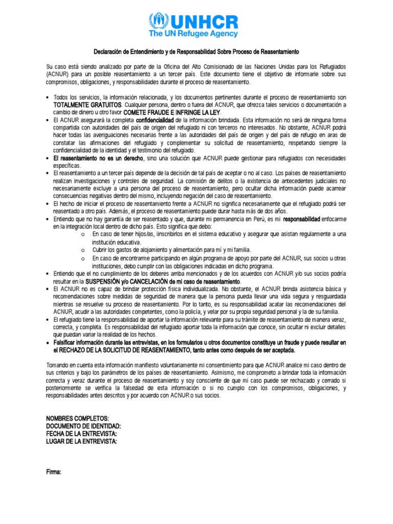 3 - Declaracion de Entendimiento y Responsabilidad Procesos de ...