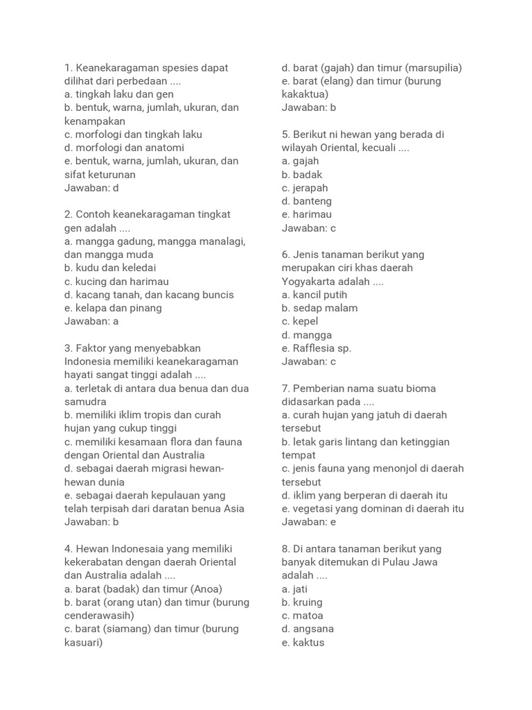 Soal Latihan SMA Bio Genap | PDF