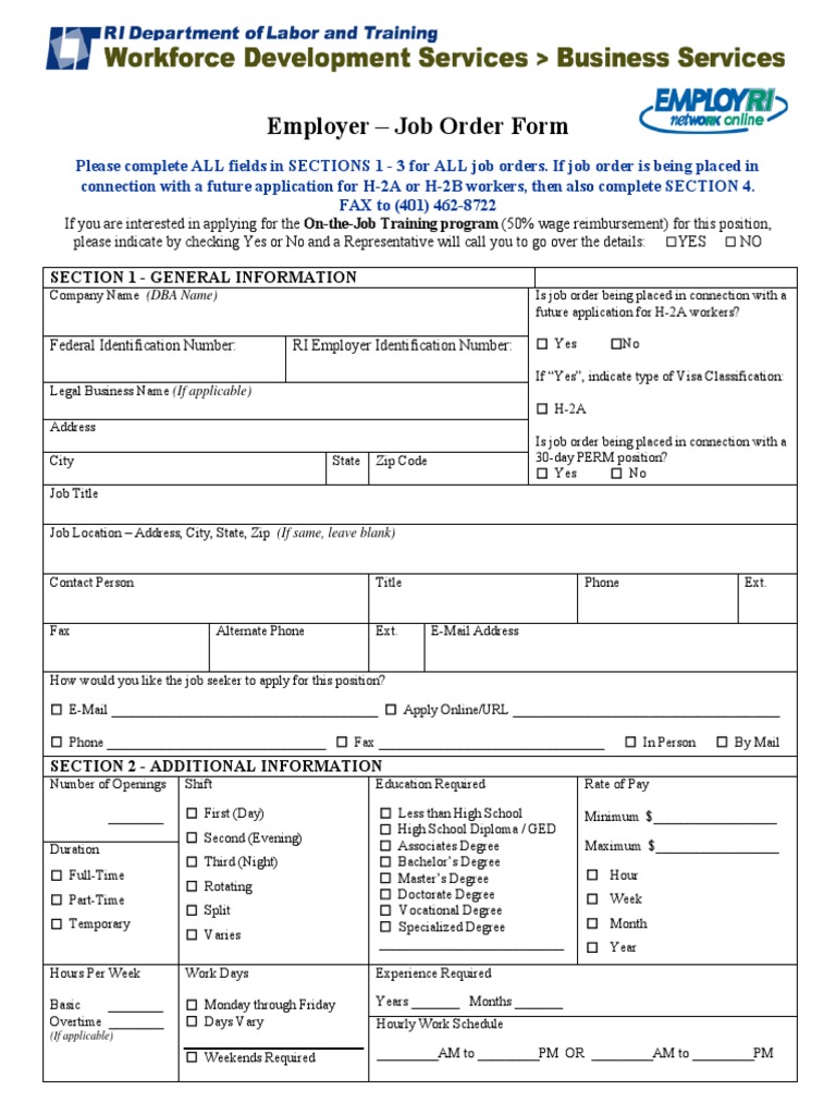 Employer Job Order | PDF | Labor | Economies